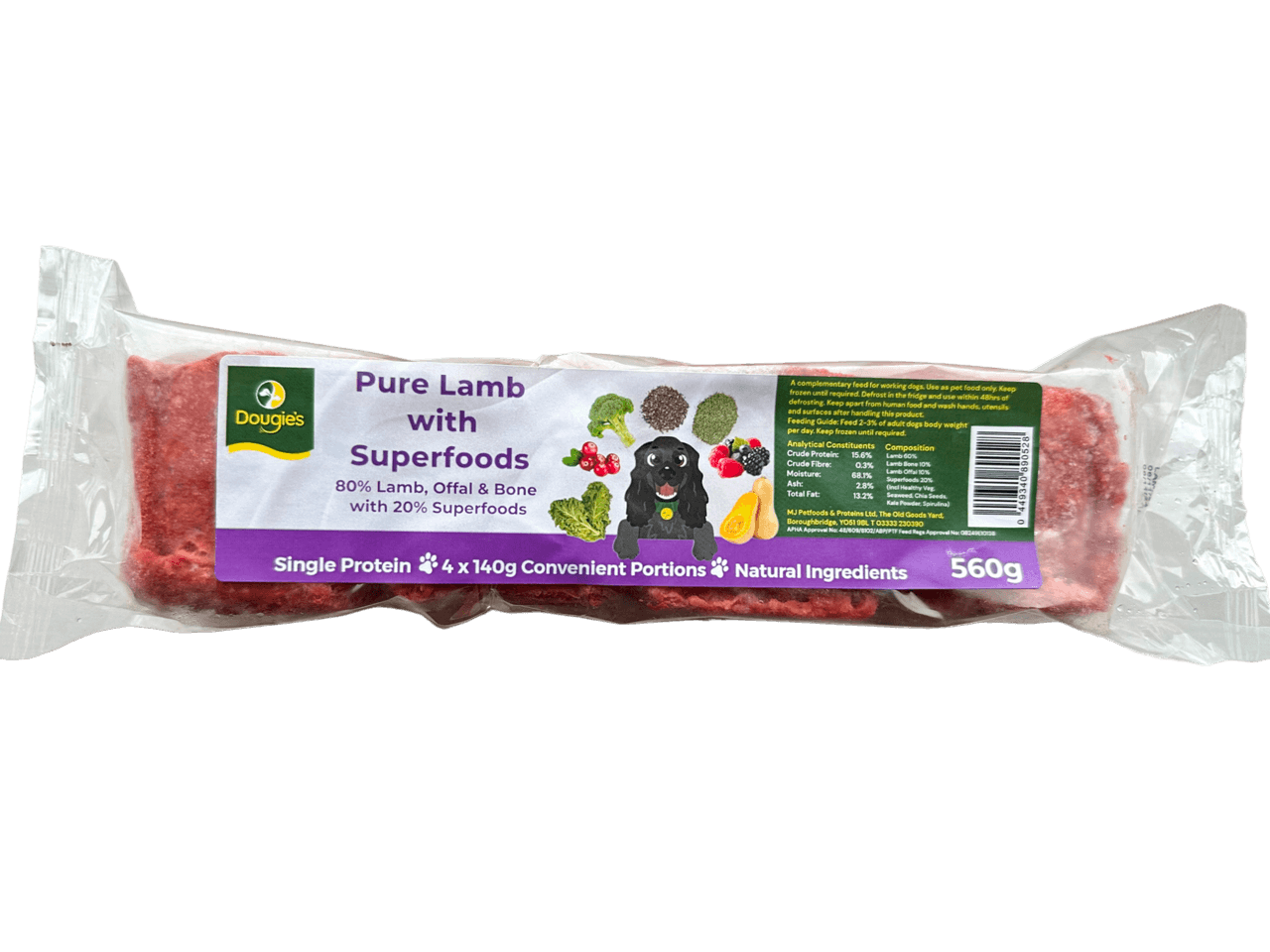 Lamb Superfood 560g | Dougie's Raw & Natural Dog Food